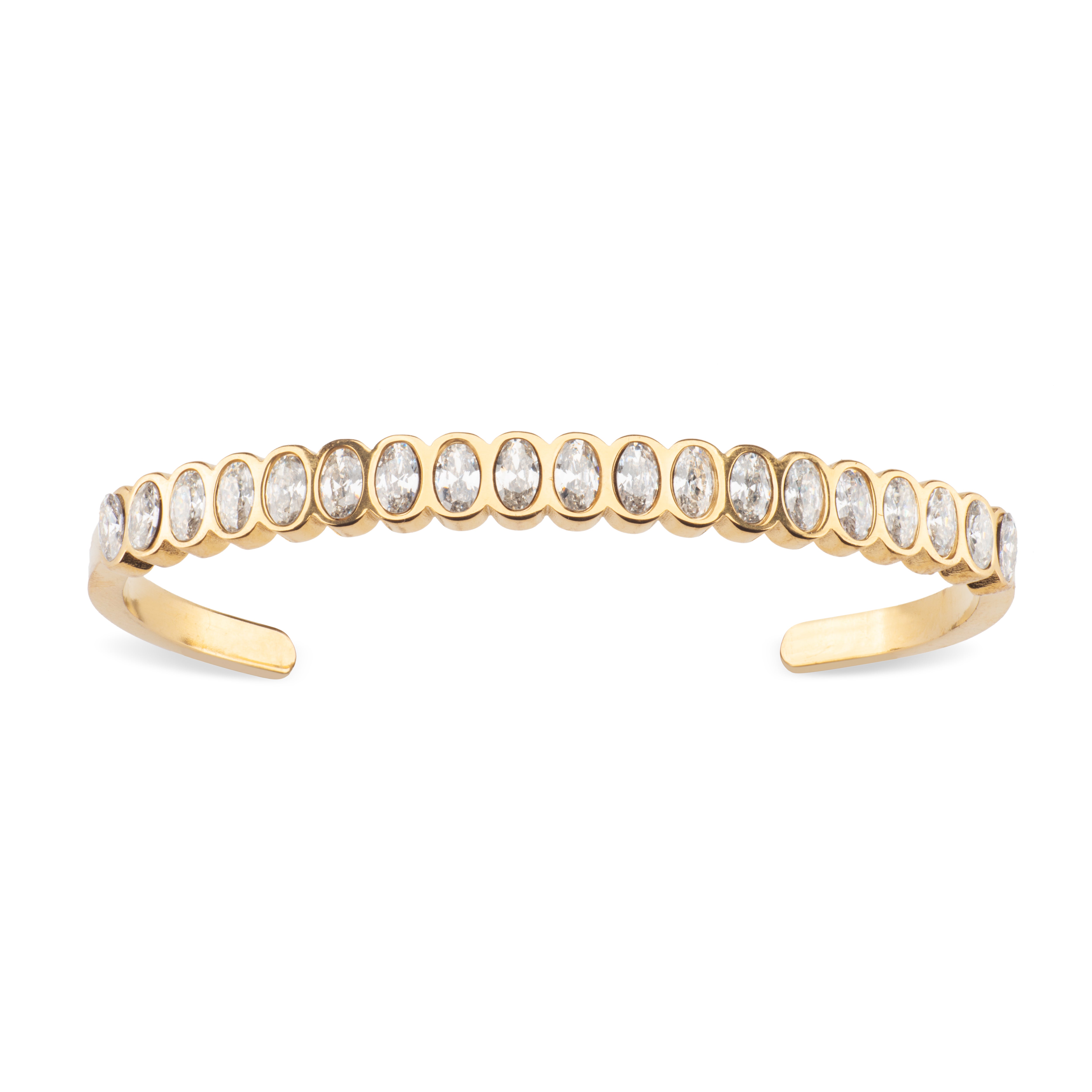 Martha Crystal Gold Waterproof Bangle – Bijoux De Mimi