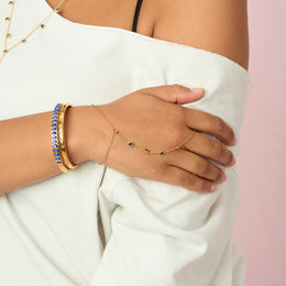 Martha Blue Gold Waterproof Bangle – Bijoux De Mimi